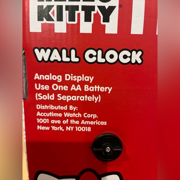 Sanrio | Wall Decor | Sanrio Hello Kitty Face Analog Wall Red Clock ...